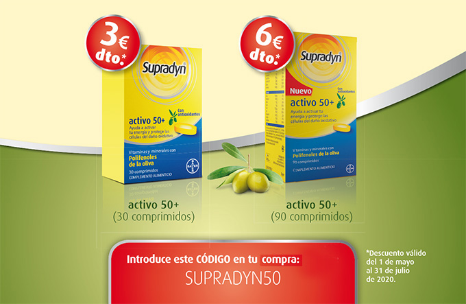 Comprar BAYER Supradyn® Activo 50+ Antioxidantes, Vitaminas y Minerales ...